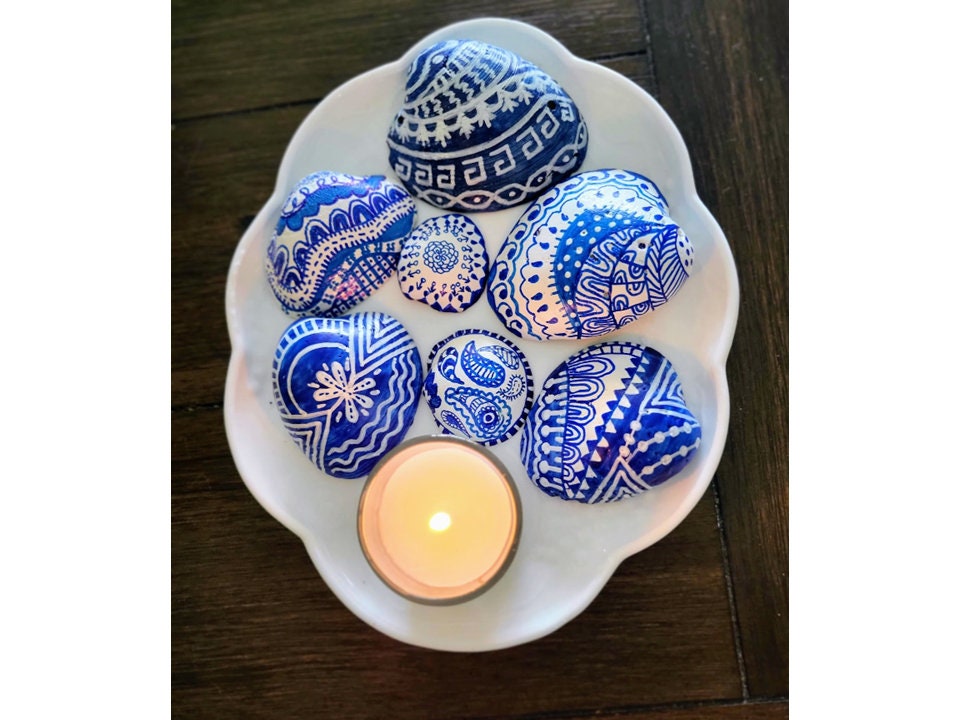 Color Display Groupings of Hand Painted Patterns on Shells - Etsy