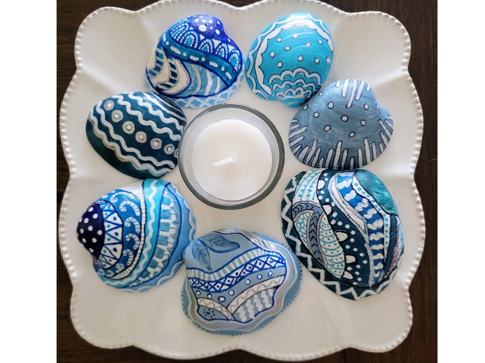 Color Display Groupings of Hand Painted Patterns on Shells - Etsy