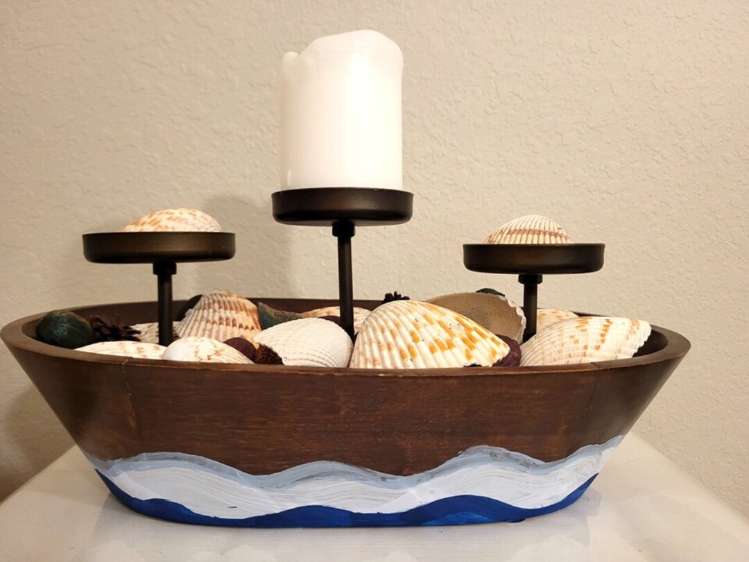 Boatload of Shells - Boat Shaped Vessel for Shell Collection Display ...