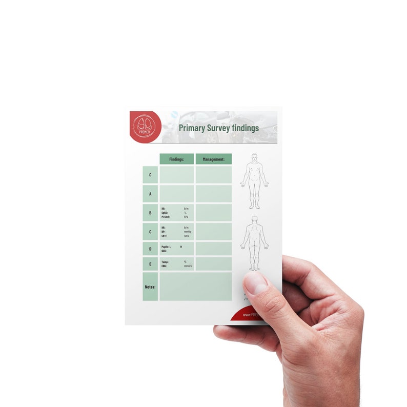 Primary Survey (trauma) Card - Etsy