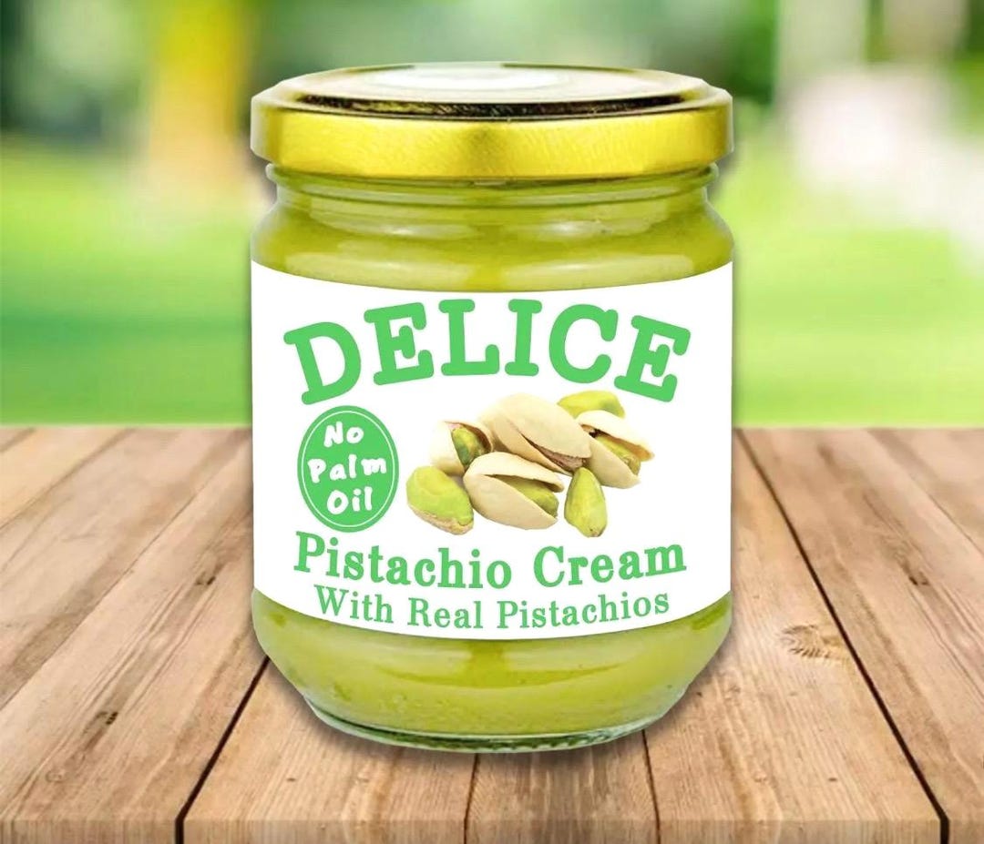 Delice PISTACHIO Cream Spread. No PALM OIL - Ideal for Cakes ...