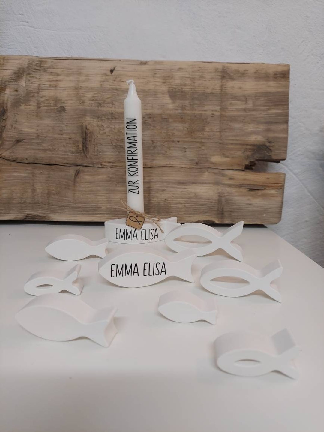 8 White Fish Personalized for Communion, Baptism, Confirmation ...