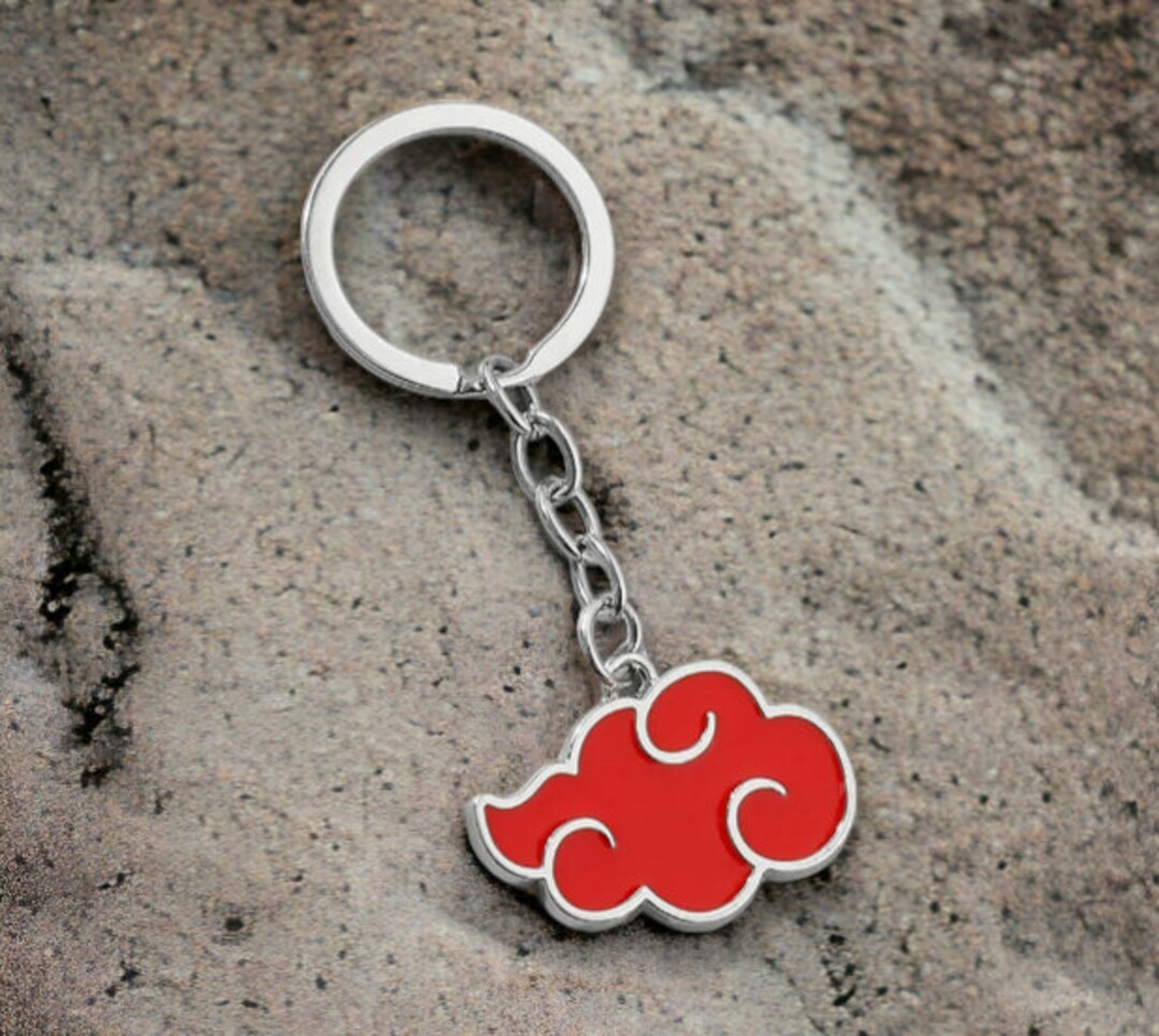 Handcrafted Anime Akatsuki Red Cloud Keychain Artisanal - Etsy