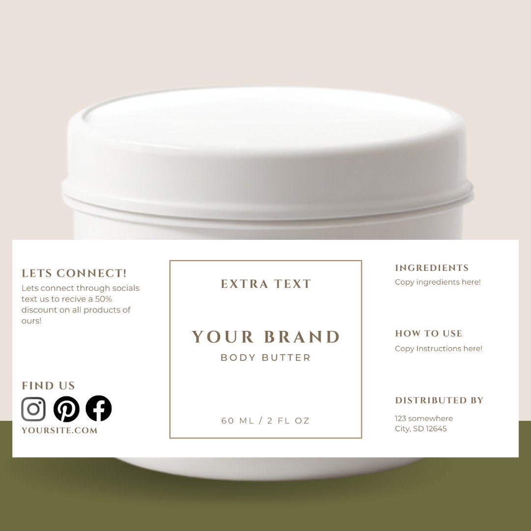 Minimalistic Cosmetic Jar Label Template Jar Sticker Label Minimalistic ...