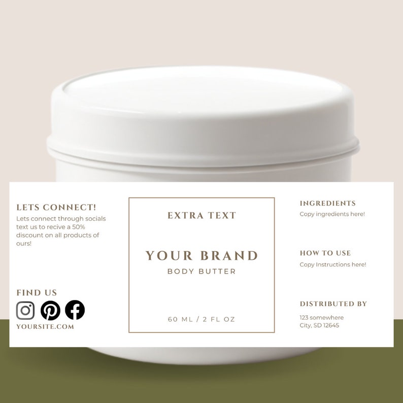Minimalistic Cosmetic Jar Label Template Jar Sticker Label Minimalistic ...