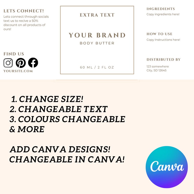 Minimalistic Cosmetic Jar Label Template Jar Sticker Label Minimalistic ...