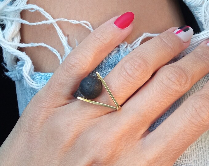 Lava Stone Ring, Sterling Silver Handcrafted Ring, Essential Oil ...
