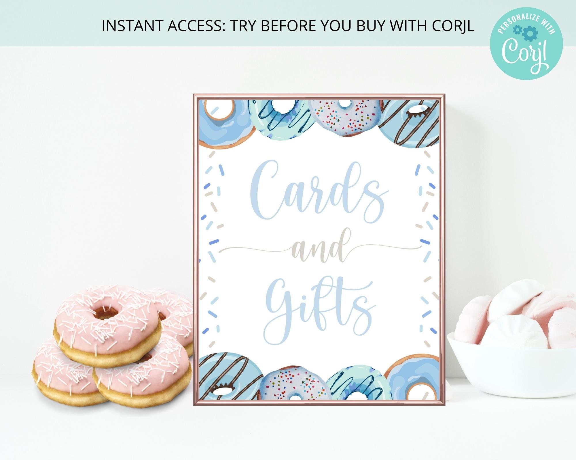 Donut Birthday Sign , Cards and Gifts , Donut Birthday Theme , Pastel ...