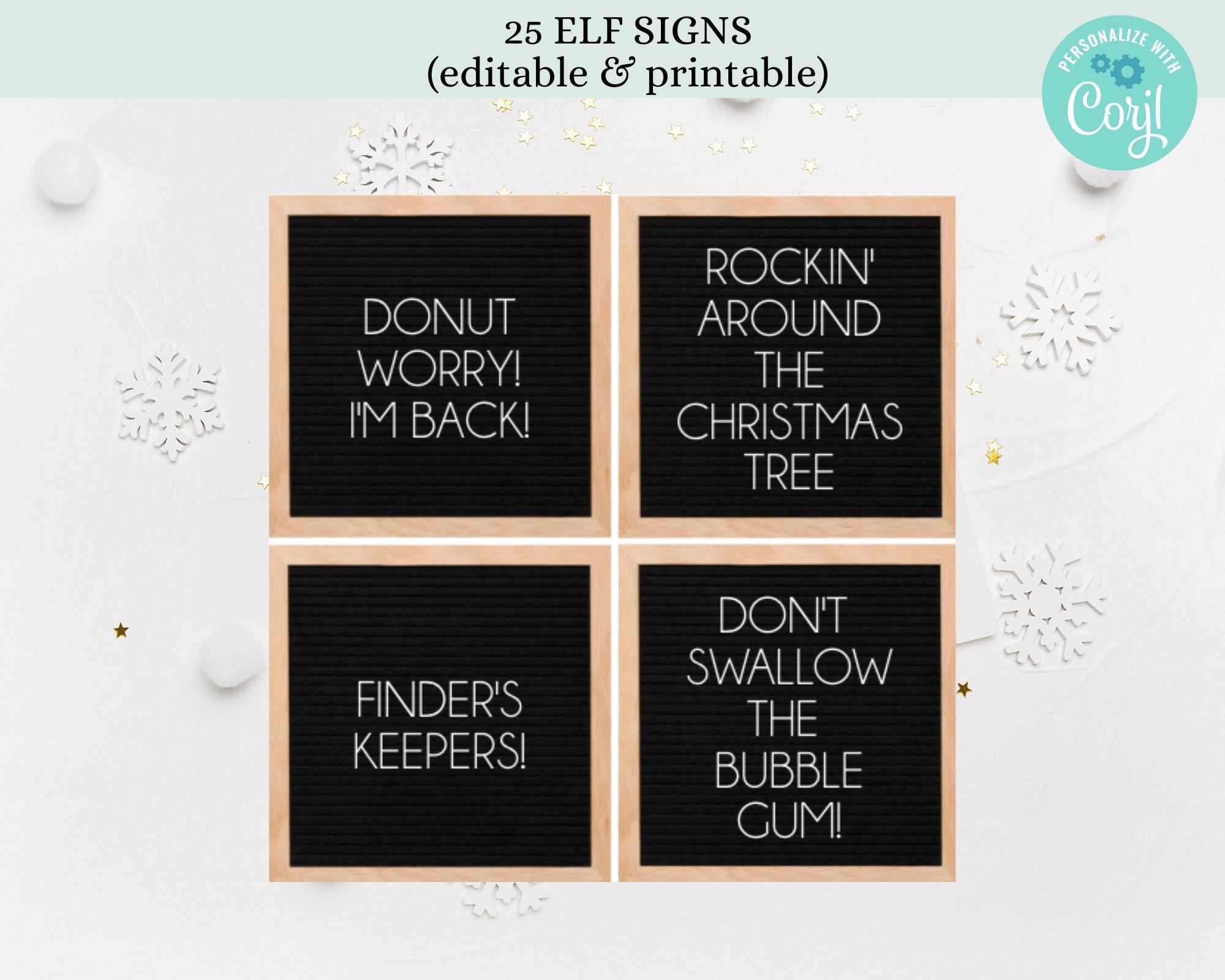 Elf Editable & Printable Letter Board Signs - Etsy