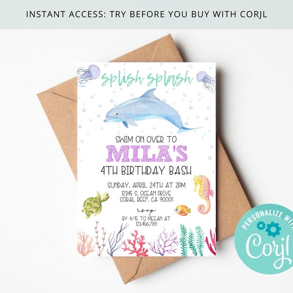 Underwater Birthday Invitation - Etsy