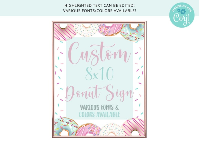 Custom Donut Birthday Sign , Personalize Your Sign , Donut Birthday ...