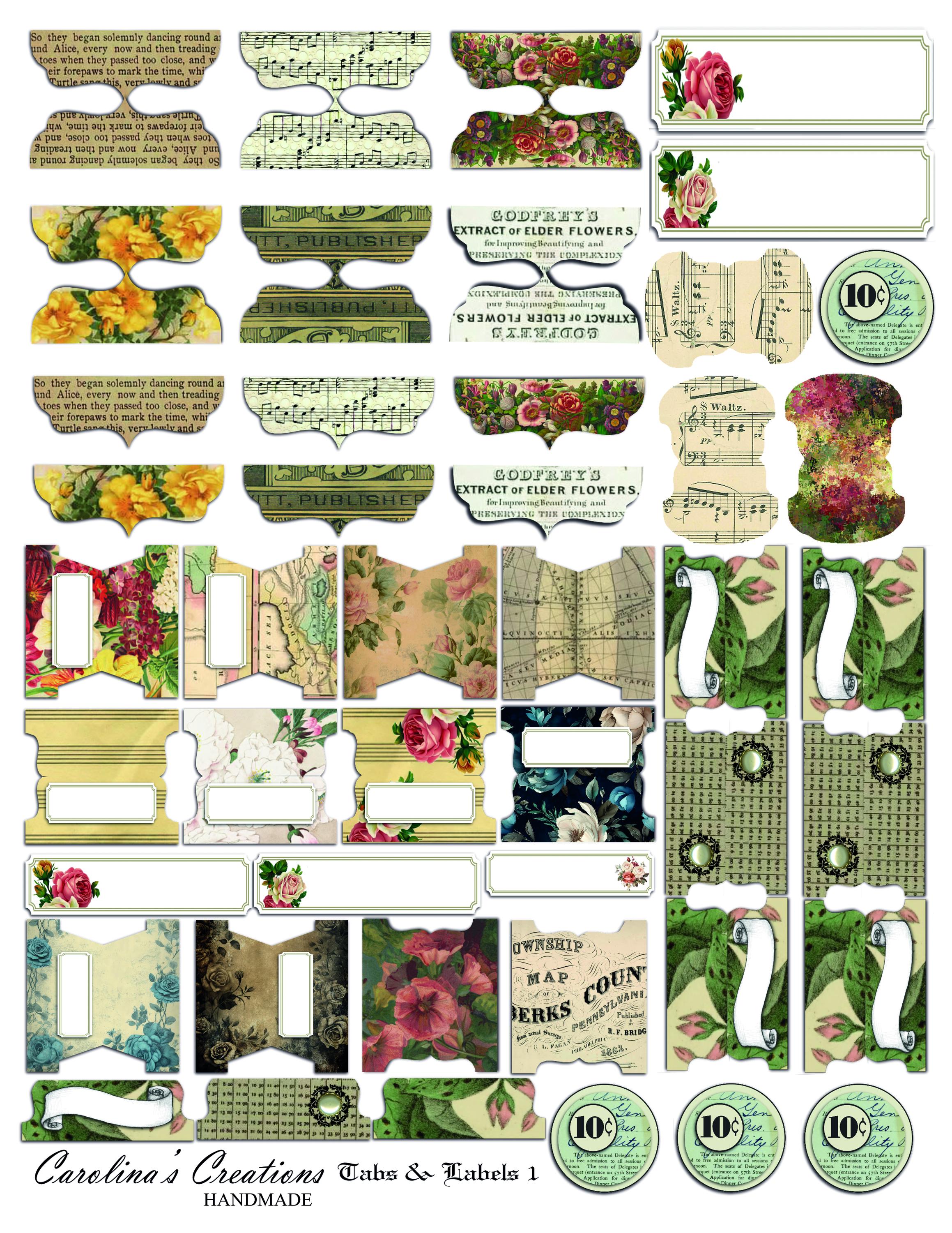 Tabs & Labels I - Carolina's Creations-handmade - Etsy