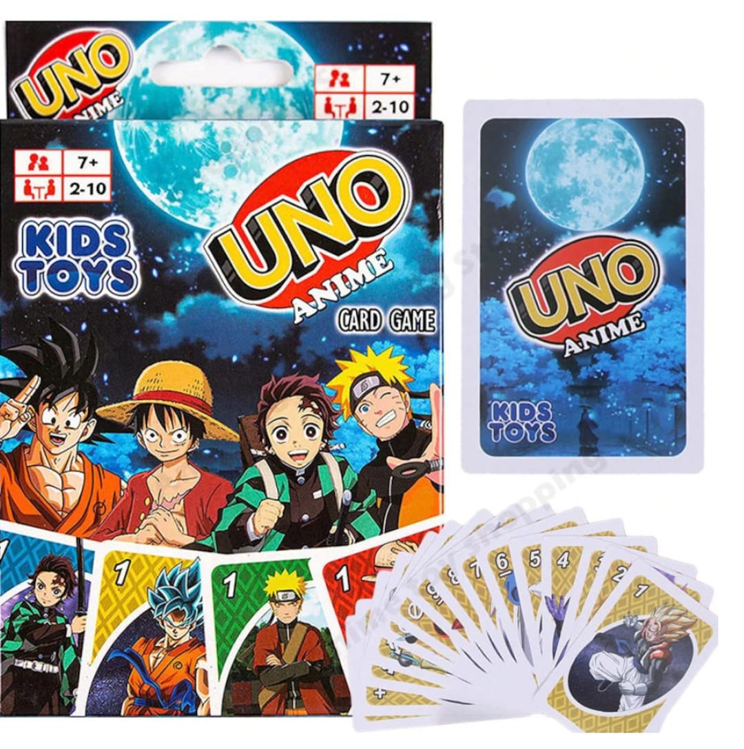 One Piece, DBZ, Naruto, Demon Slayer UNO Anime Cards Game - Etsy