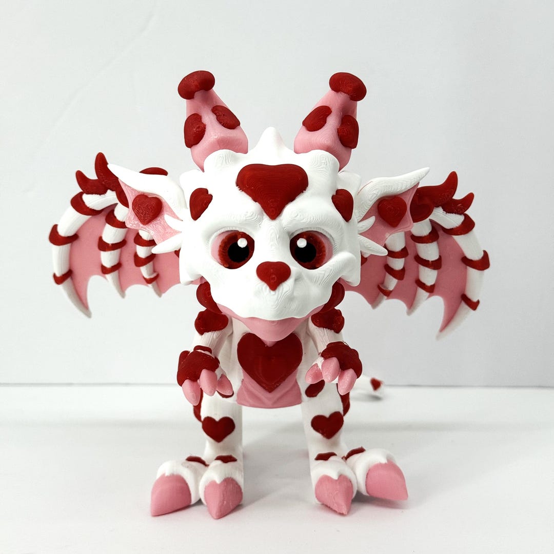 Heart Breaker 3D Printed Elemental Heart Dragon 5" Articulated ...