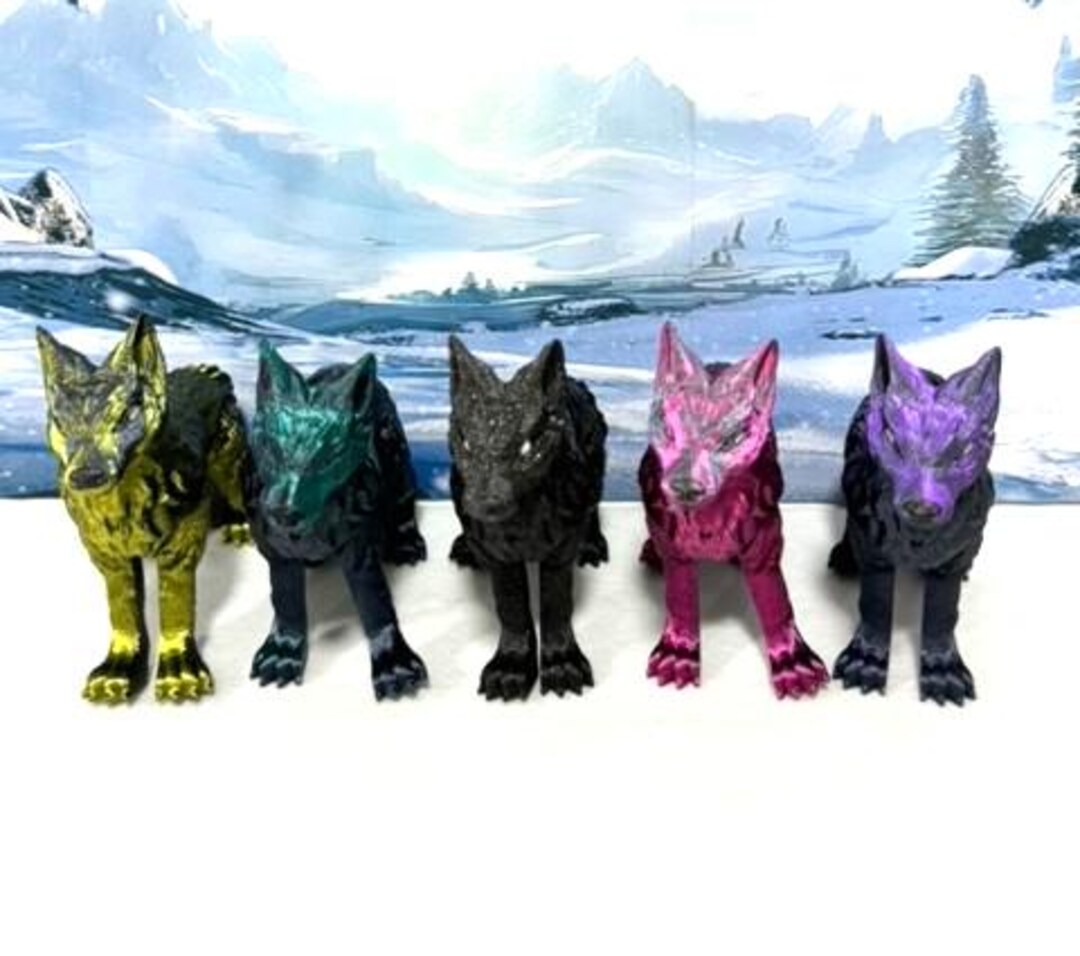 3D Printed Wolf, Articulated Wolf, Dual Color Articulated Wolf Animal ...