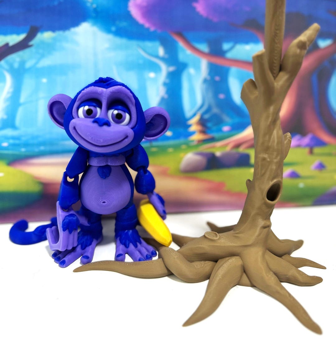Articulated Monkey Fidget Toy – 3D Printed Posable Desk Decor - Etsy