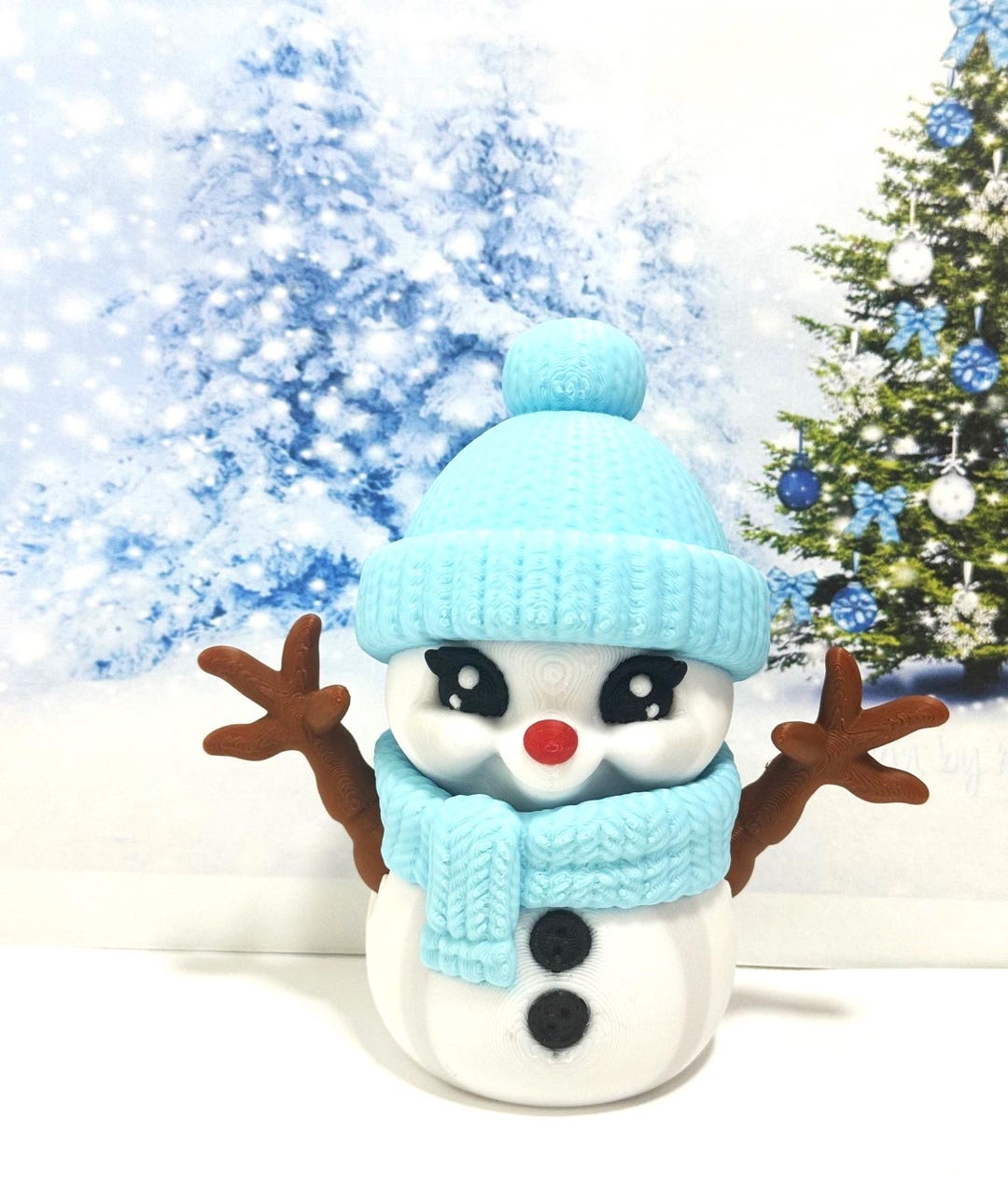 3D Printed Articulated Snowman – Holiday Desk Decor, Christmas Gift - Etsy