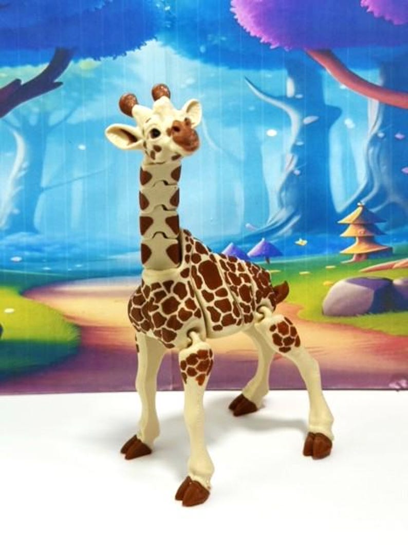 Articulated Giraffe Figurine, 3D Printed Fidget Desk Toy - Etsy