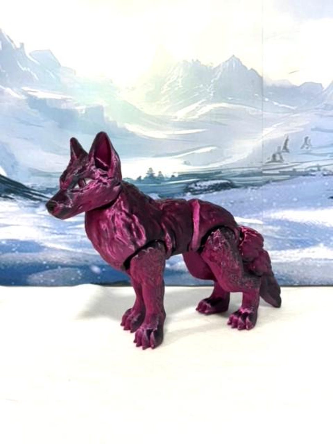 3D Printed Wolf, Articulated Wolf, Dual Color Articulated Wolf Animal ...