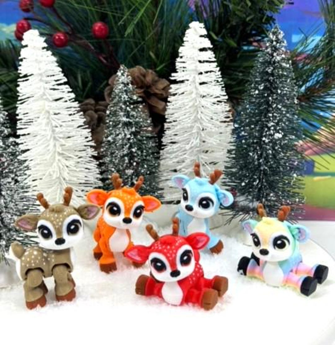 5pcs 3D Printed Articulated Baby Reindeer: Christmas Fidget Toy - Etsy