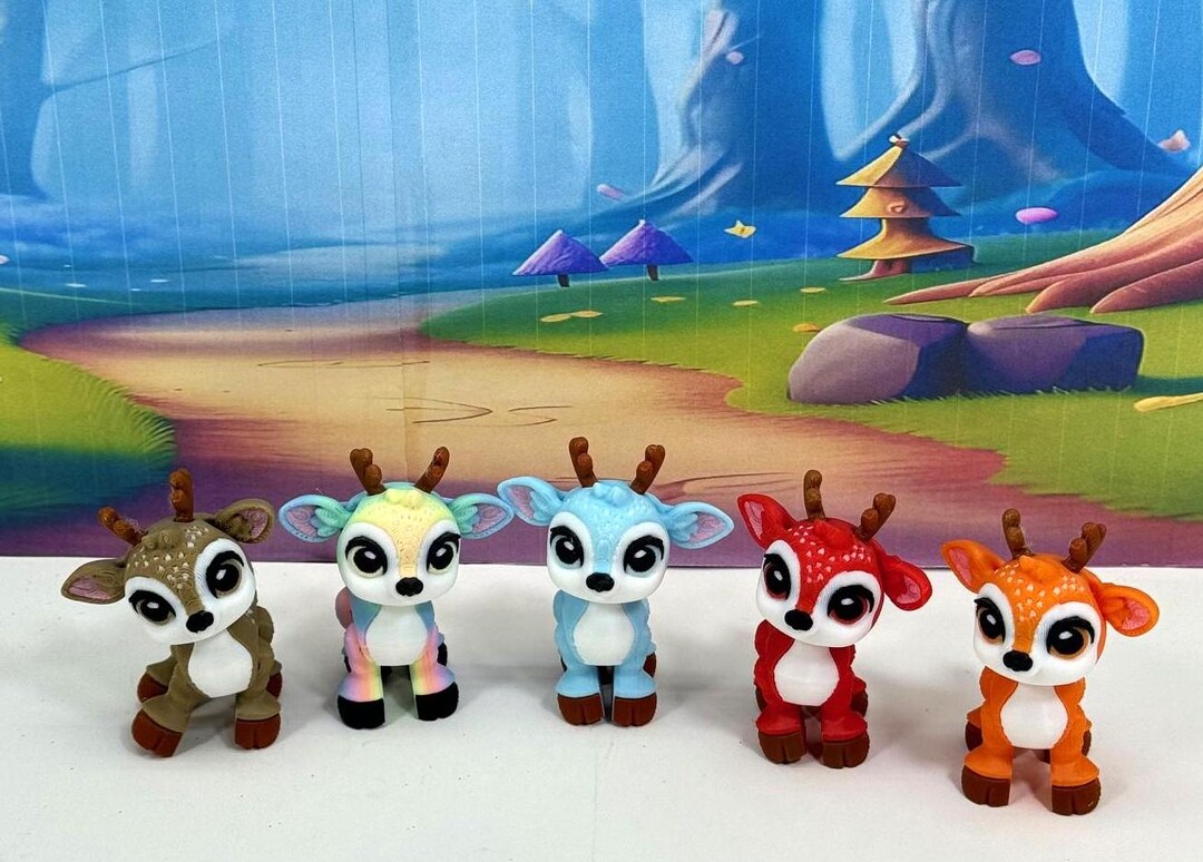 5pcs Fully Articulated 3D Printed Baby Reindeer, Holiday Decor, Movable ...