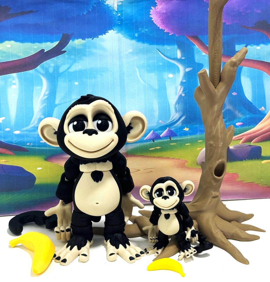 Articulated Monkey Fidget Toy – 3D Printed Posable Mother and Child - Etsy
