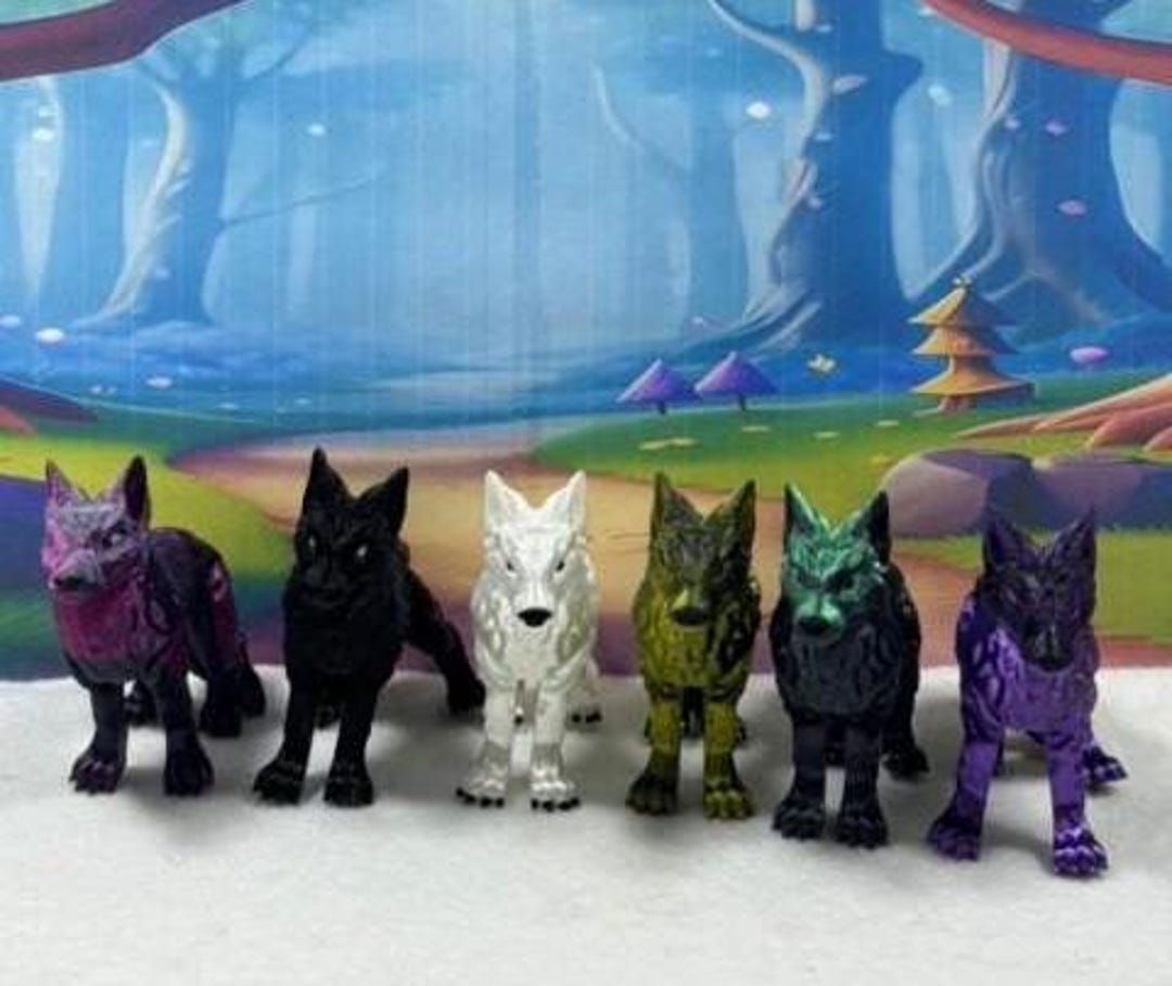 6pcs 3D Printed Wolf, Articulated Wolf Animal Toys, Fidget ADHD Autism ...