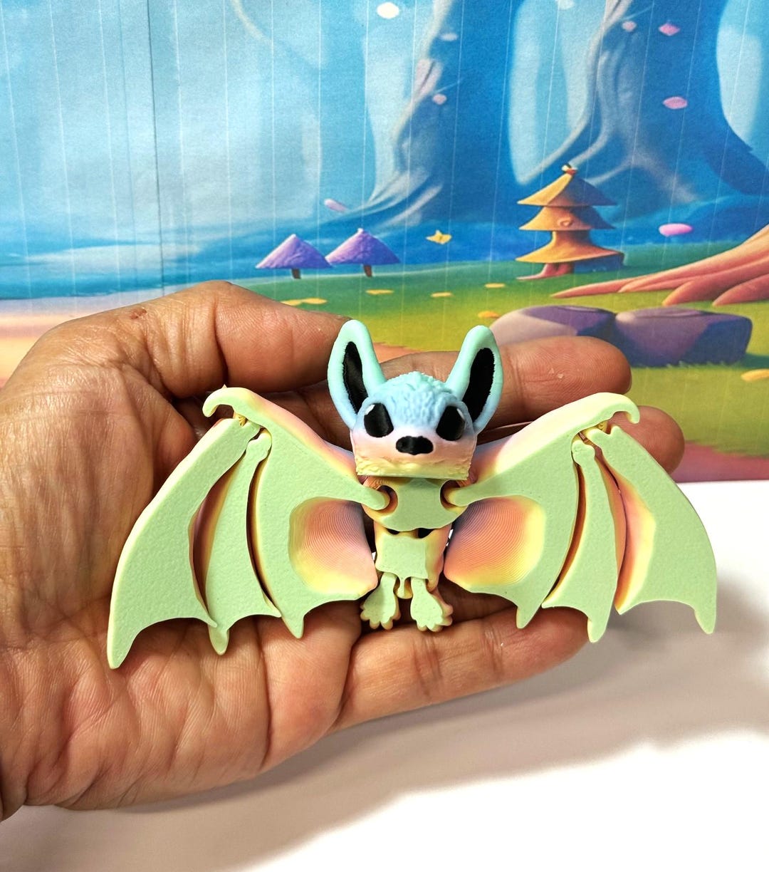 Articulated 3D Printed Bat: Cinderwing Design, Halloween Decor - Etsy