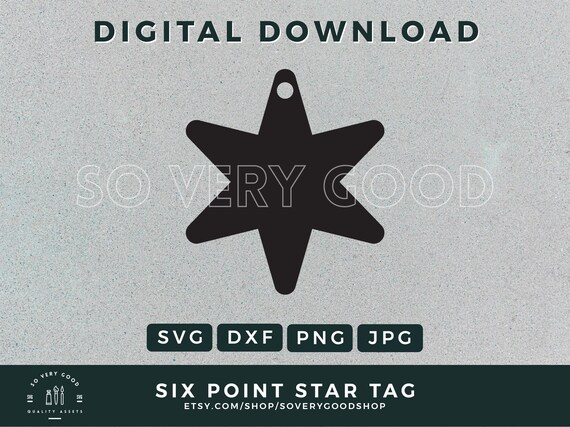 6-point Star Gift Tag SVG DXF PNG Jpg Digital Download | Etsy