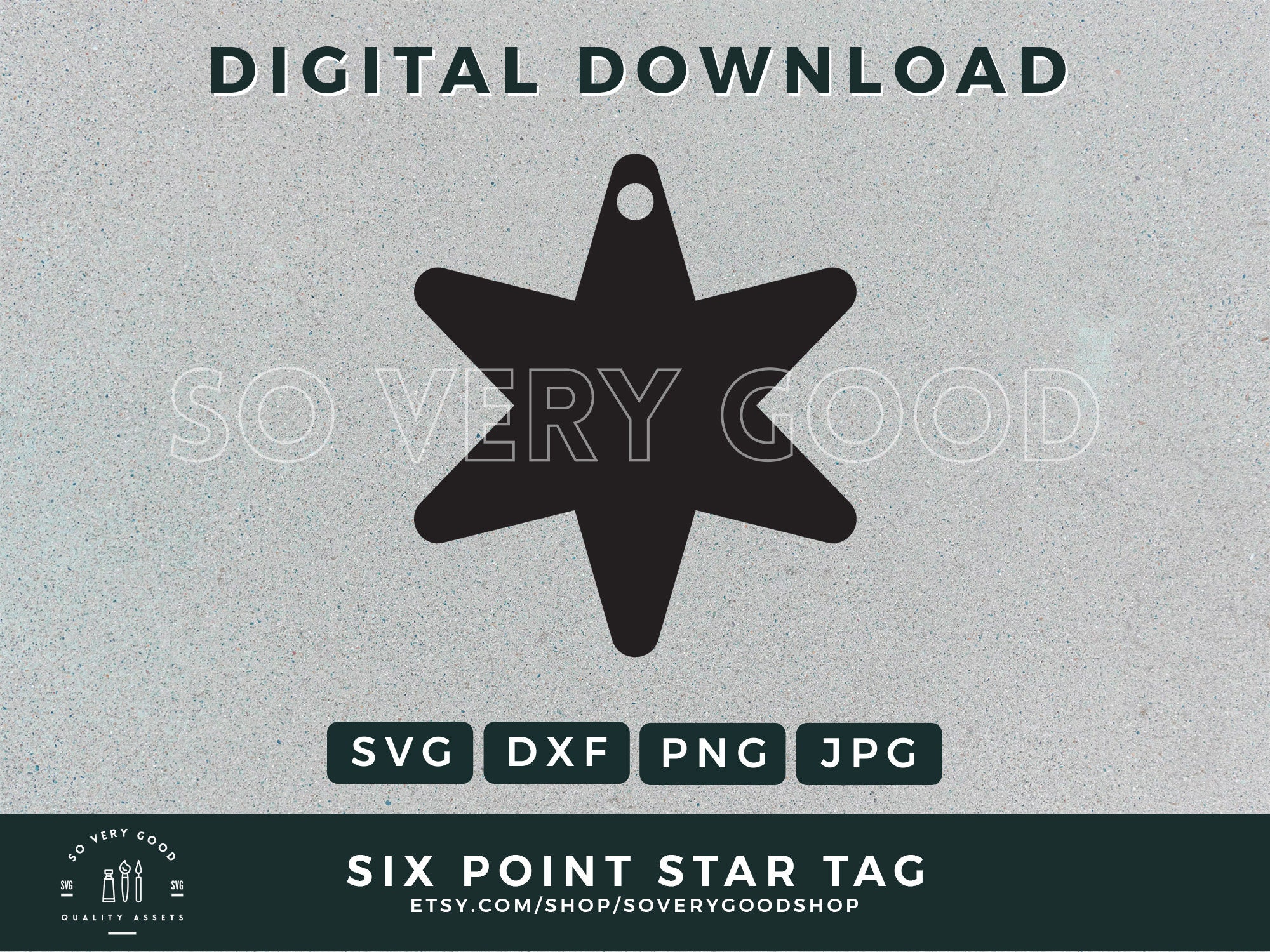 6-point Star Gift Tag · SVG DXF PNG Jpg · Digital Download - Etsy