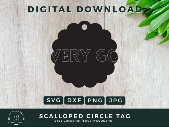 Round Gift Tag SVG DXF PNG Jpg Digital Download | Etsy