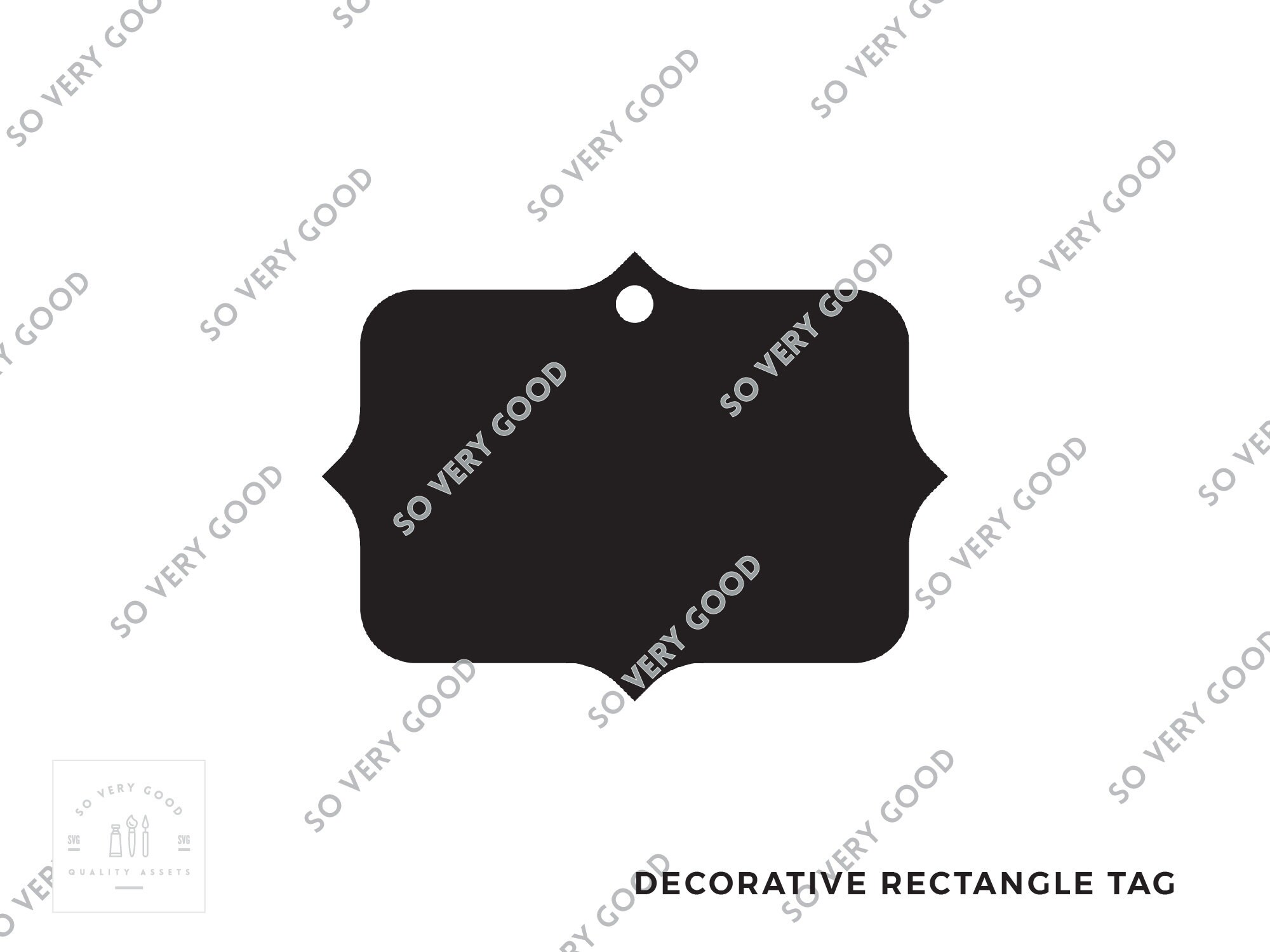 Decorative Rectangle Gift Tag · SVG DXF PNG Jpg · Digital Download - Etsy