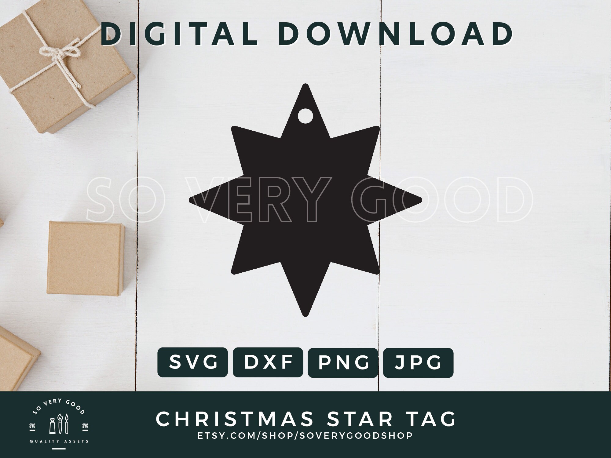 8-point Star Tag · SVG DXF PNG Jpg · Digital Download - Etsy