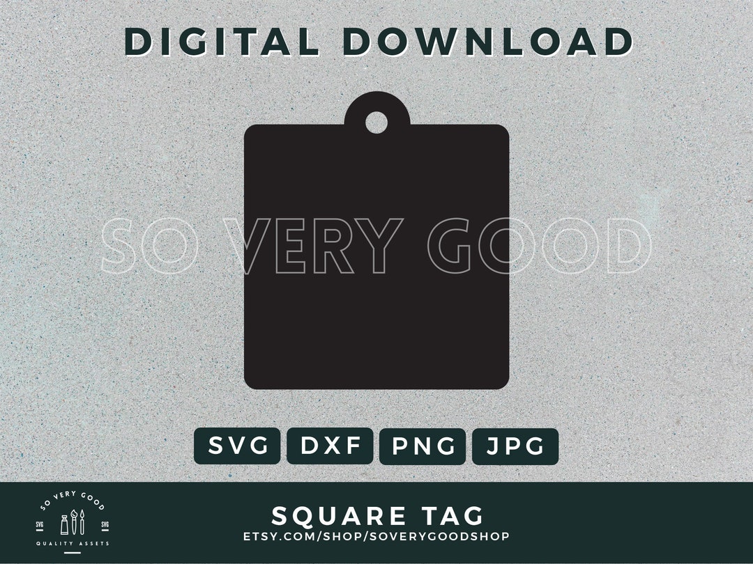 Square Gift Tag · SVG DXF PNG Jpg · Digital Download - Etsy