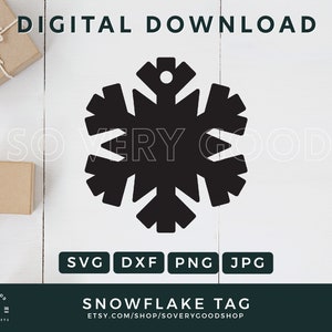 Snowflake Gift Tag · SVG DXF PNG Jpg · Digital Download - Etsy