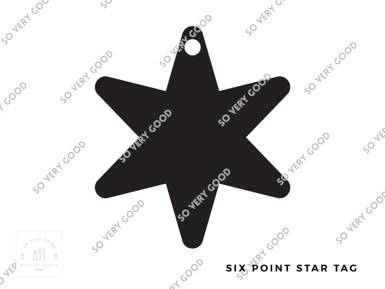 6-point Star Gift Tag · SVG DXF PNG Jpg · Digital Download - Etsy