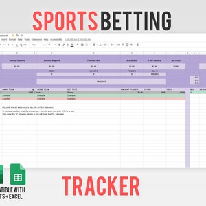 Sports Betting Tracker Spreadsheet for Excel + Google Sheets | Bets ...