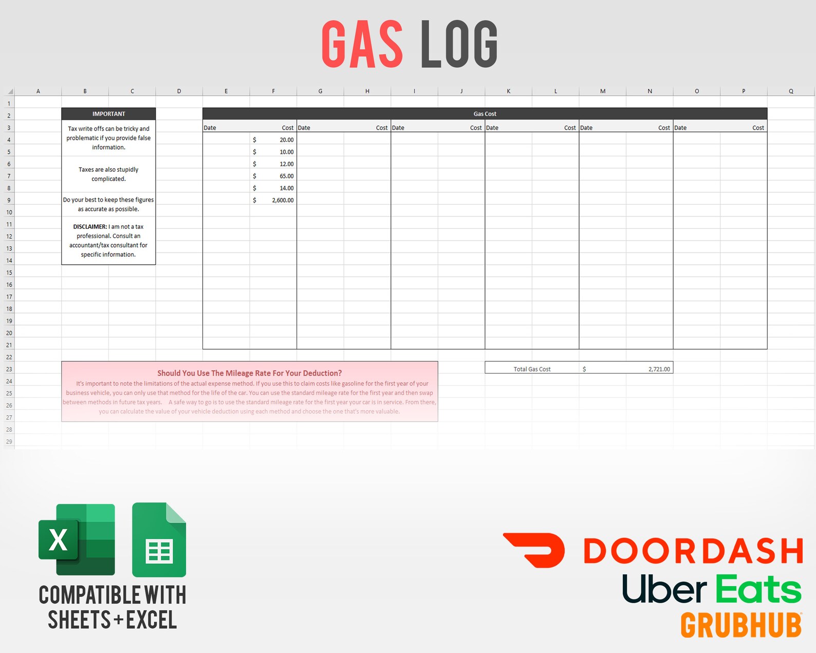 Earnings Mileage Expense Tracker Doordash Ubereats Etsy Earnings Mileage Expense Tracker Doordash Ubereats Etsy