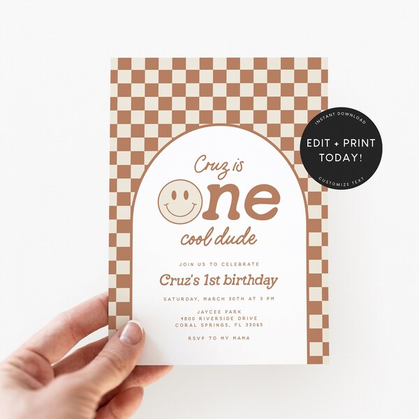 Smiley Face Birthday Party Tan - Etsy