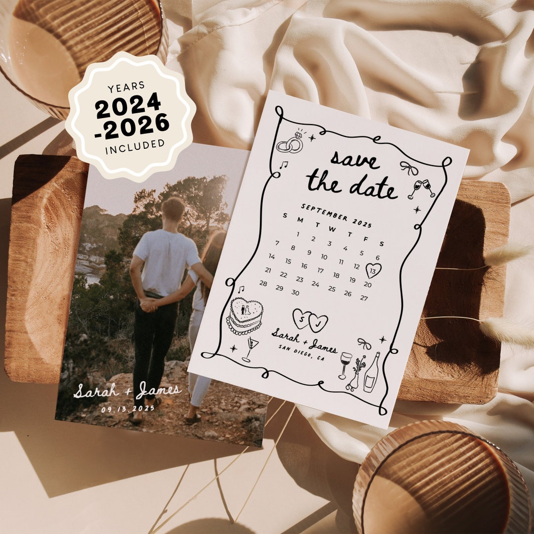 Save the Date Calendar Template, Printable Save the Date With Photo ...