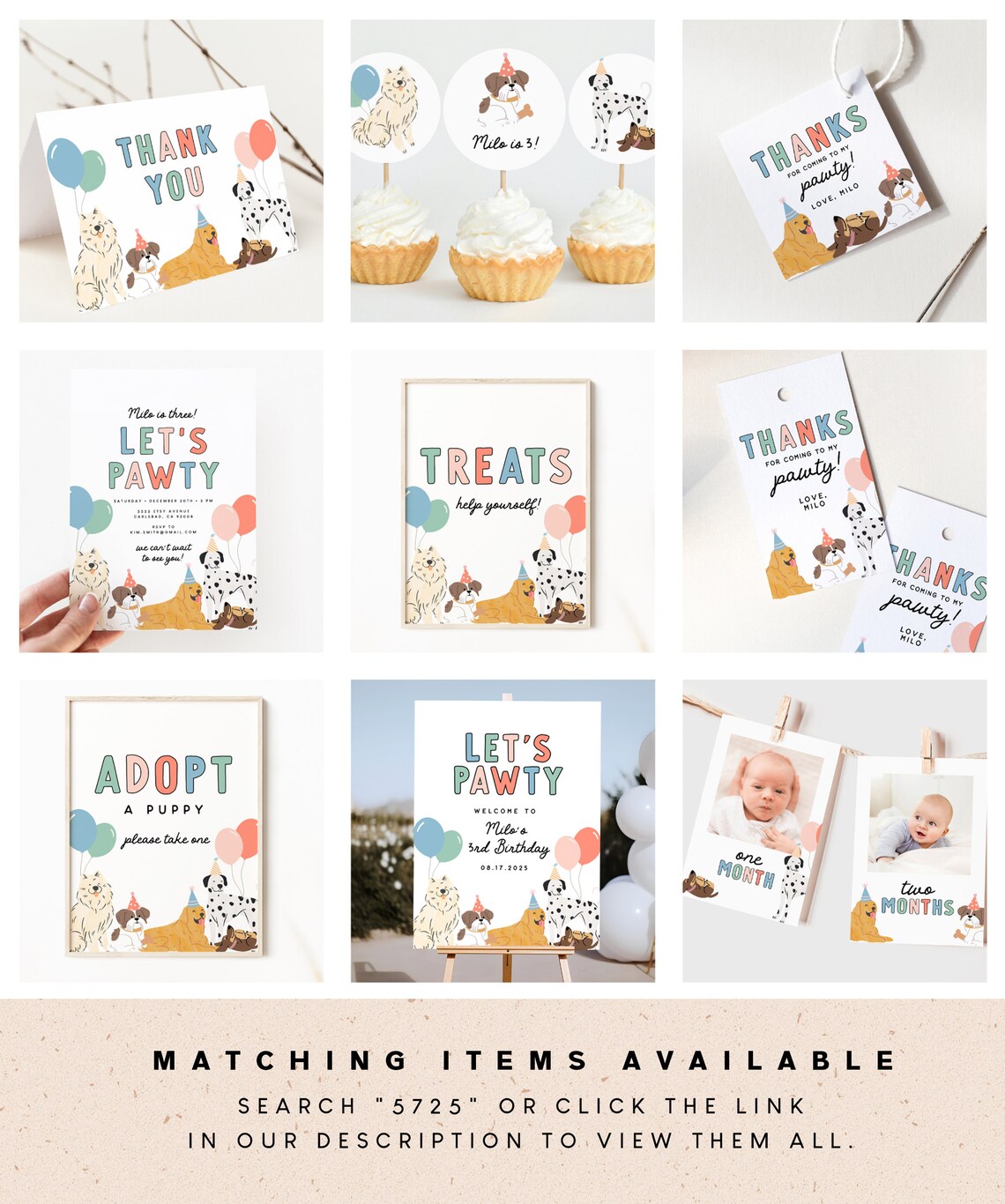 Dog Birthday Decorations, Puppy Pawty Signs, Adoption, Adopt a Puppy ...