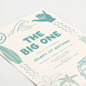 The Big One Birthday Invitation Template, Surf, Wave, Beach Birthday ...