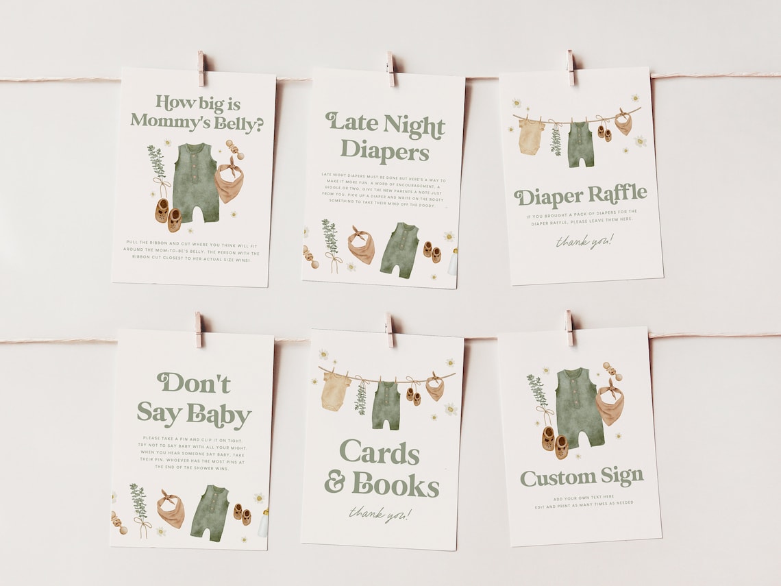 Baby Shower Game Sign Template, Printable Baby Shower Signs, Fun Baby ...