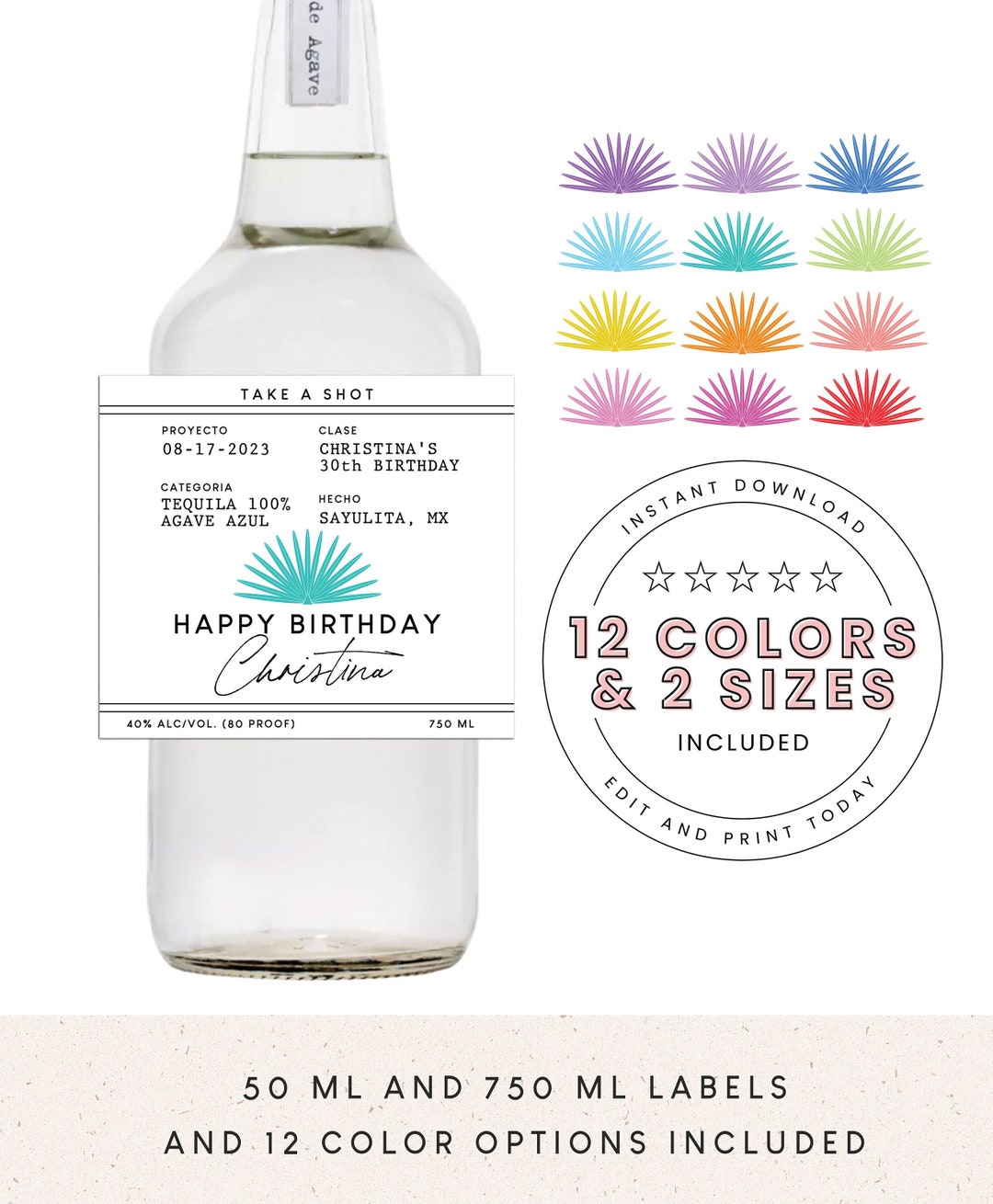 Printable Casamigos Label Template Birthday Favors 750 Ml Etsy Australia