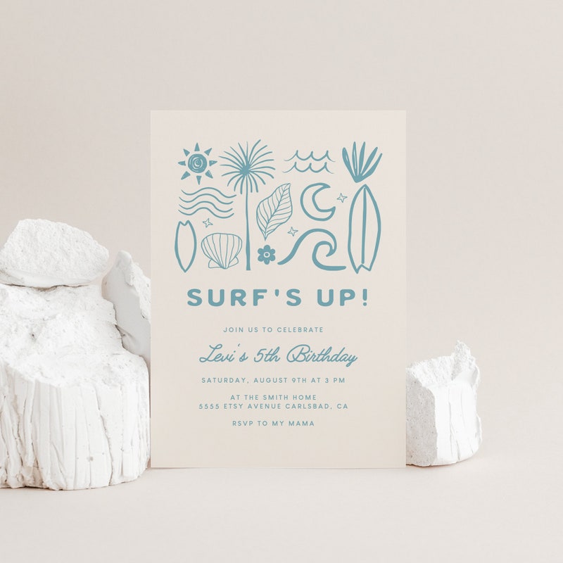 Surfing Invitation - Etsy