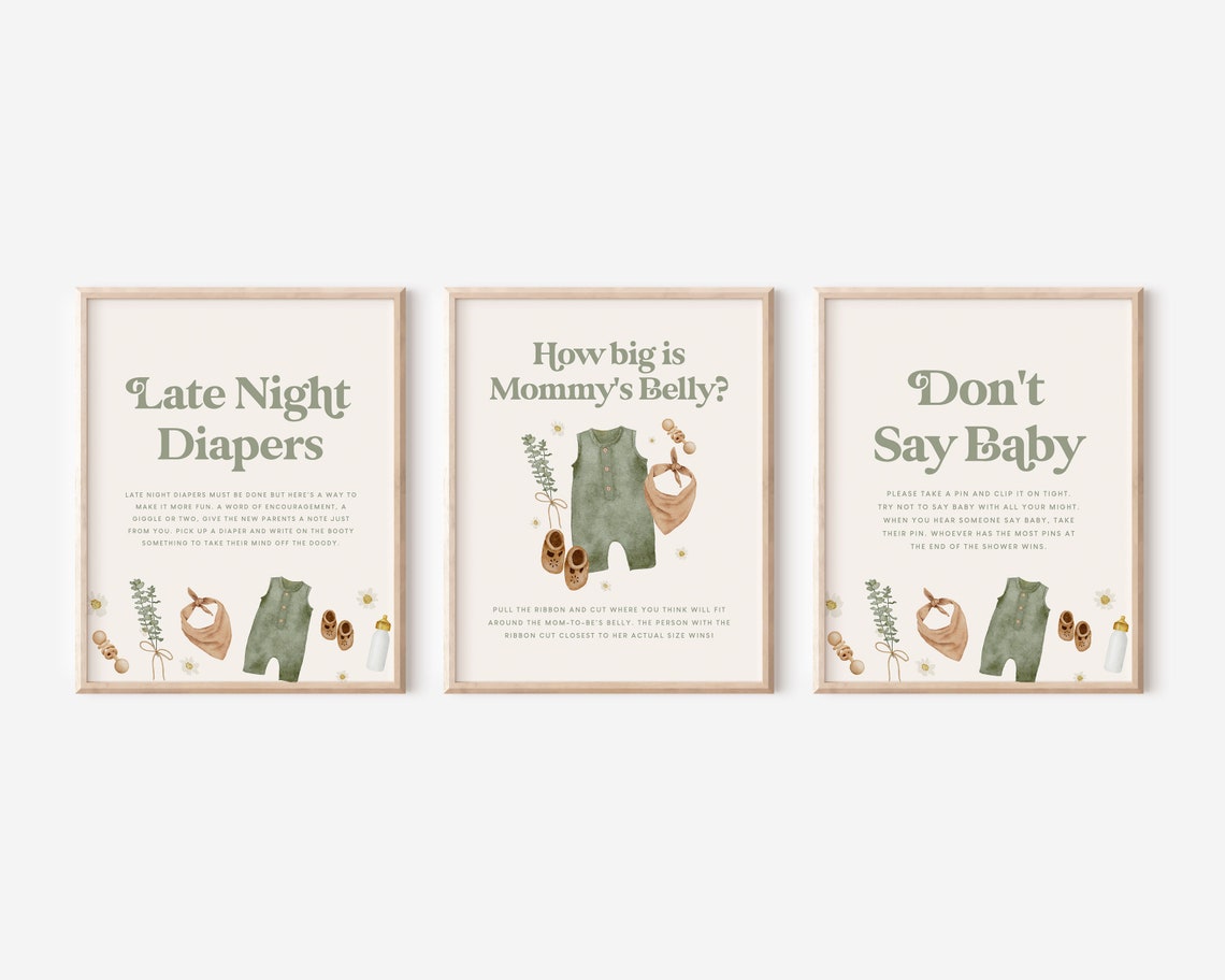 Baby Shower Game Sign Template, Printable Baby Shower Signs, Fun Baby ...