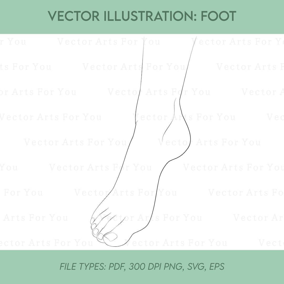 Digital Vector Clipart Foot Form SVG Cut Files Instant - Etsy Canada