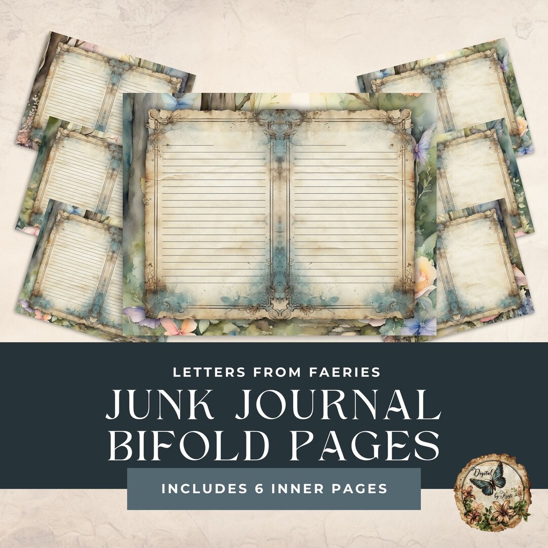 6 Basic Junk Journal Pages, Blue/floral/lined/unlined, Letters From ...
