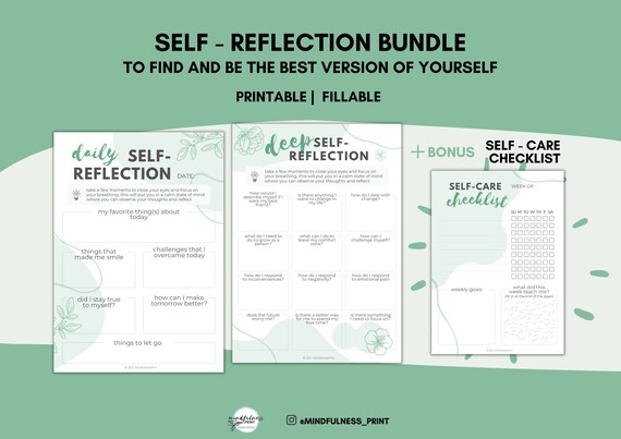 Self Care Printable PDF Bundle Fillable Daily Mental Health | Etsy