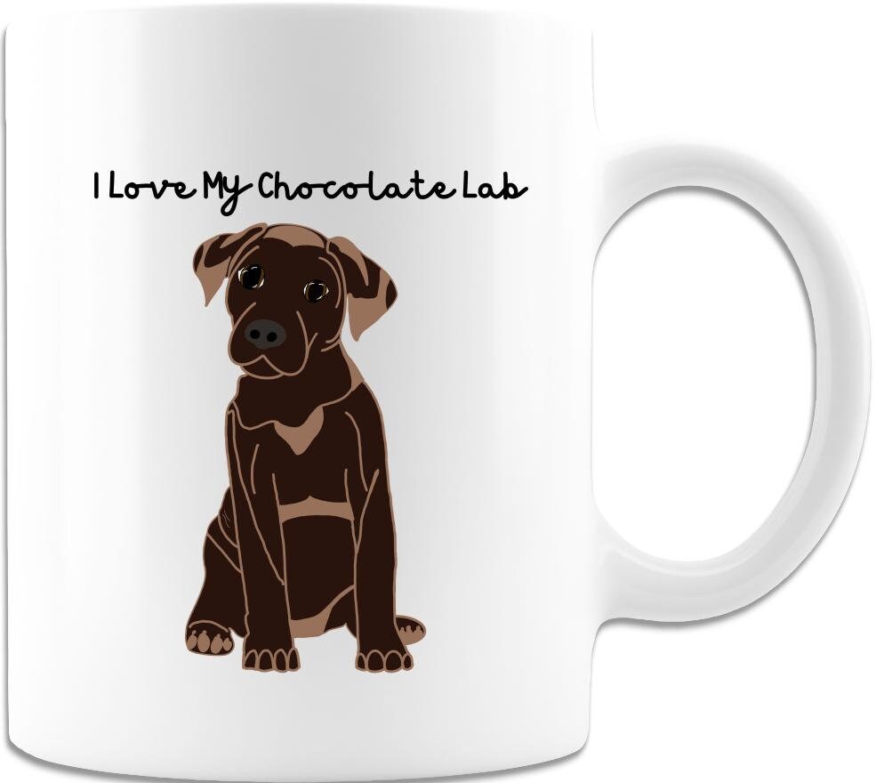 Home & Living Mugs Drinkware I Love My Chocolate Labrador White Coffee ...